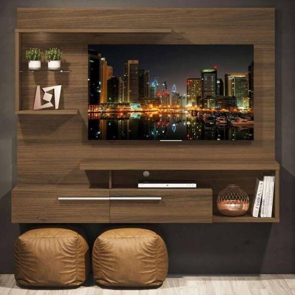 Painel Home Para Tv Até 60“ Floripa MDP e MDF com Luminárias de Led ...