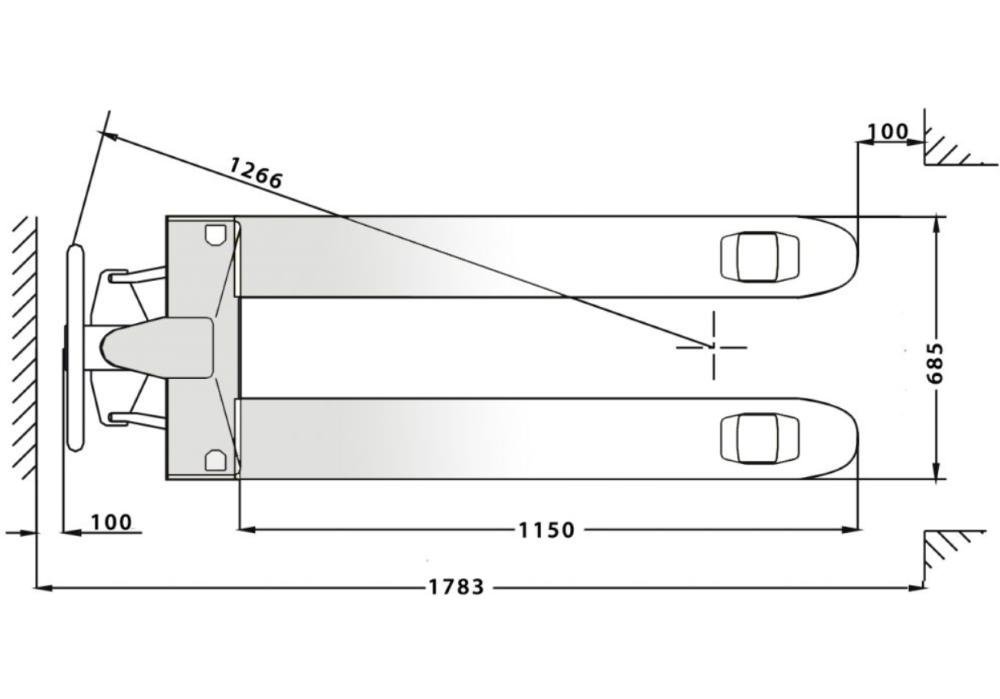 Transpallet Mtp 2.5 Ton X 685 Tandem Inox Roda Nylon Menegotti ...
