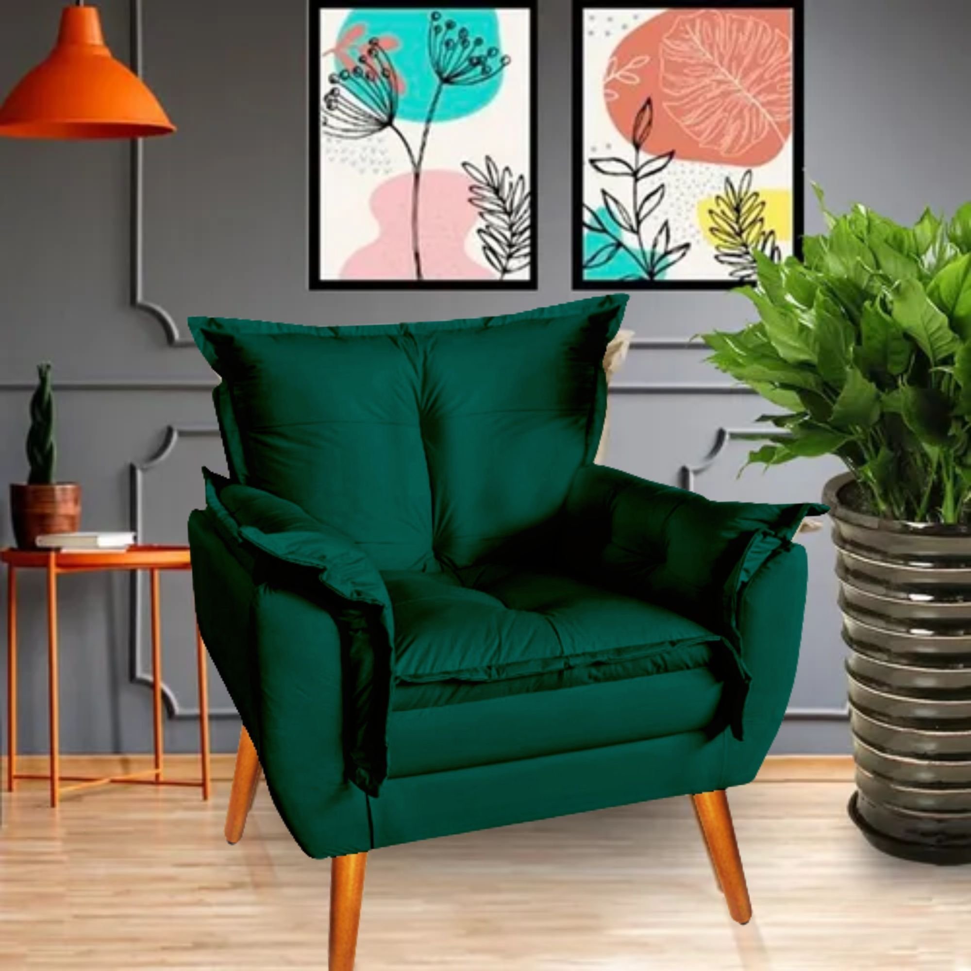 Poltrona Decorativa OP RLS Decor - Verde | MadeiraMadeira