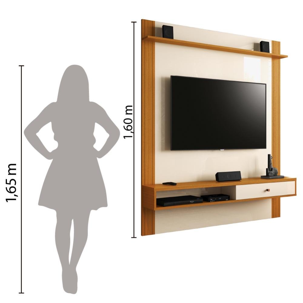 Painel Para TV Até 55 Polegadas 1,55m Condor Cedro /Off White ...