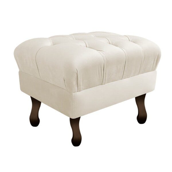 Puff Retrô Luis XV Corano Bege | MadeiraMadeira
