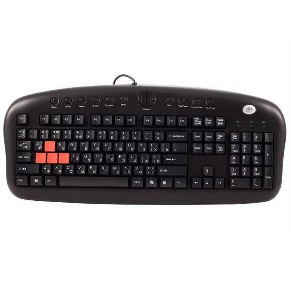TECLADO USB GAMER MULTIMIDIA PRETO A4TECH KB-28G | MadeiraMadeira