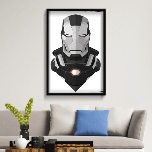 Quadro Decorativo Iron Man 50x70 cm Placa Decorativa em MDF para ...