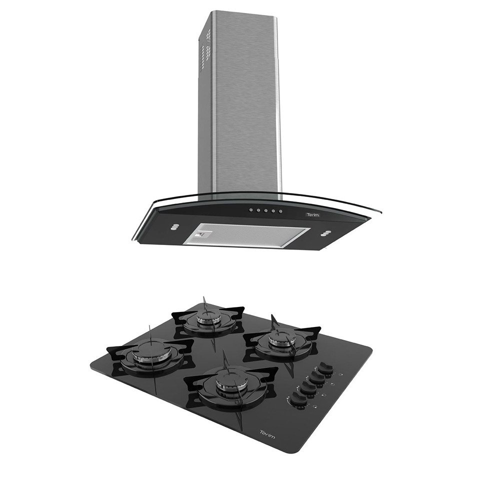 Kit Terim Coifa CVC Black Kroma 60cm Cooktop 4B Esmaltado | MadeiraMadeira