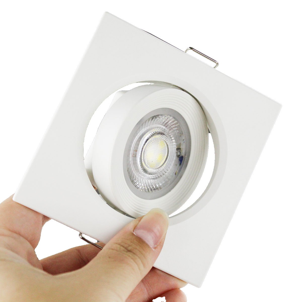 Kit 10 Luminaria Foxlux Spot Led 7W Quadrado 6500K Bivolt | MadeiraMadeira