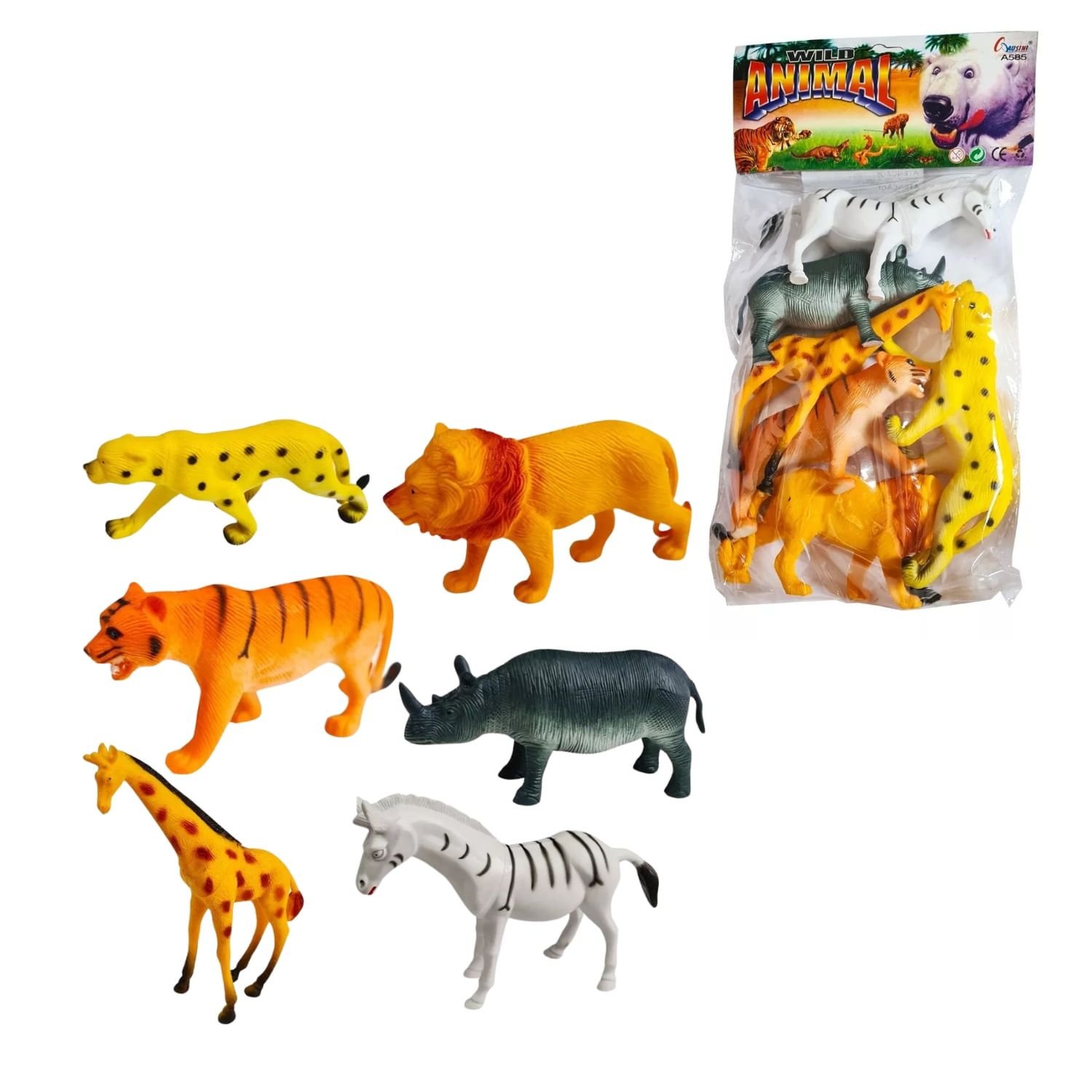 Wild Animal Kit C/ 6 Animais - Toy King | MadeiraMadeira