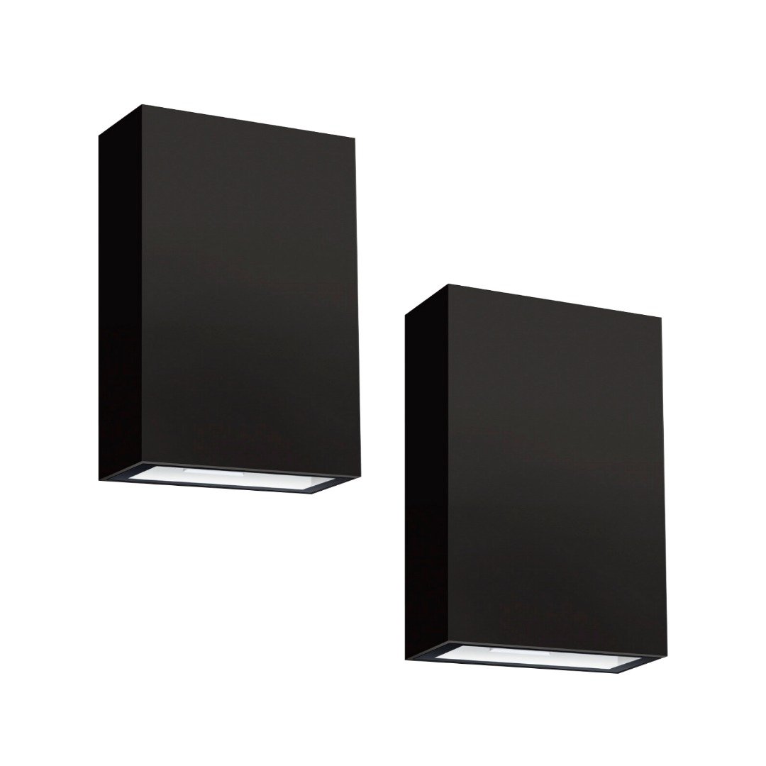 Kit 2 Luminária Arandela Box 9 Fachos Ip65 4W 3000K Preto | MadeiraMadeira