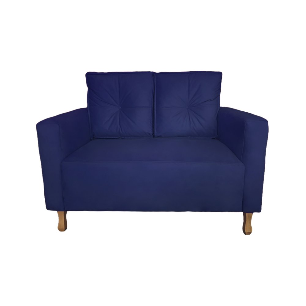 Sofá Davi 2 Lugares Suede Azul Marinho - Dominic Decor | MadeiraMadeira