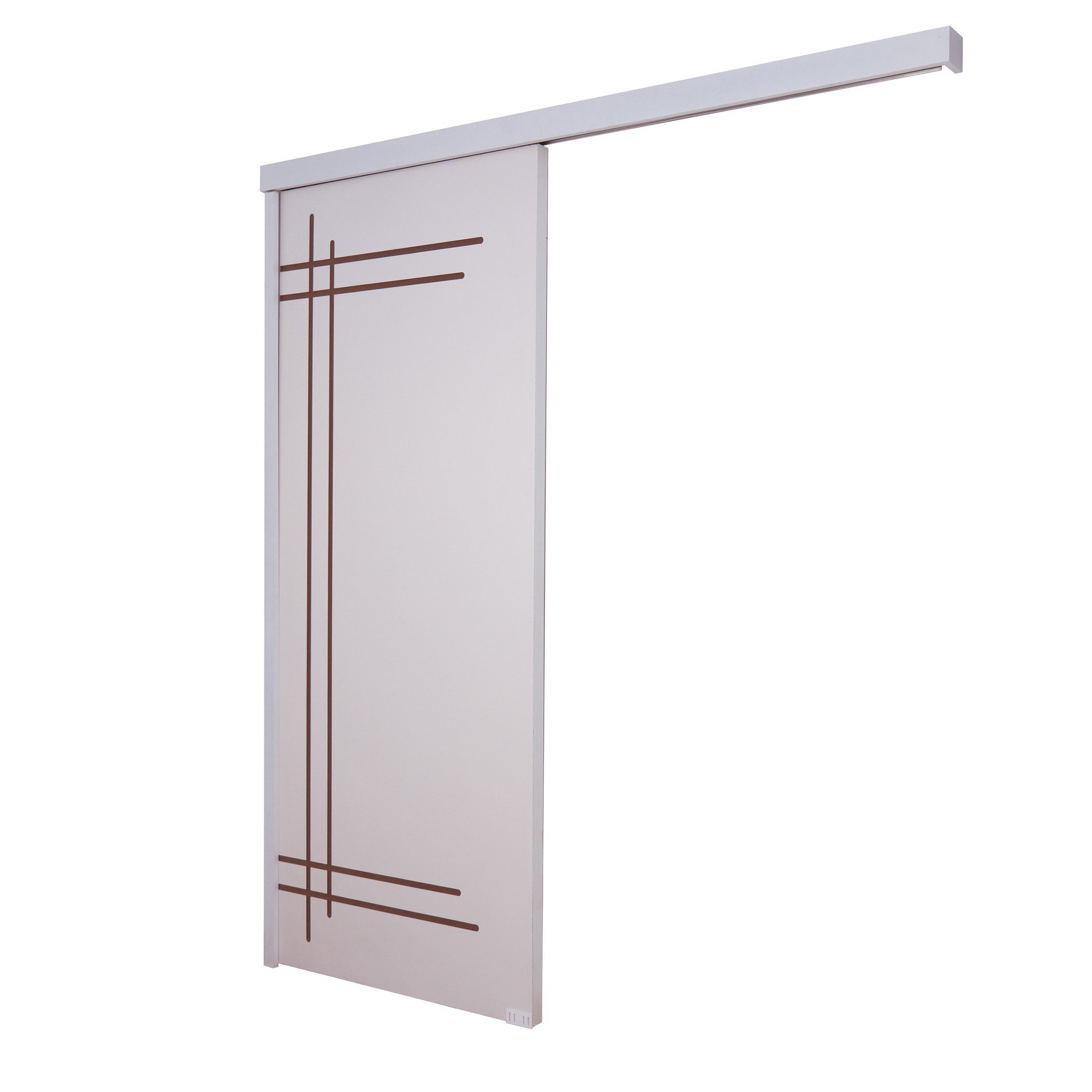 Porta de Correr Branco Prime Frisada F05 | MadeiraMadeira