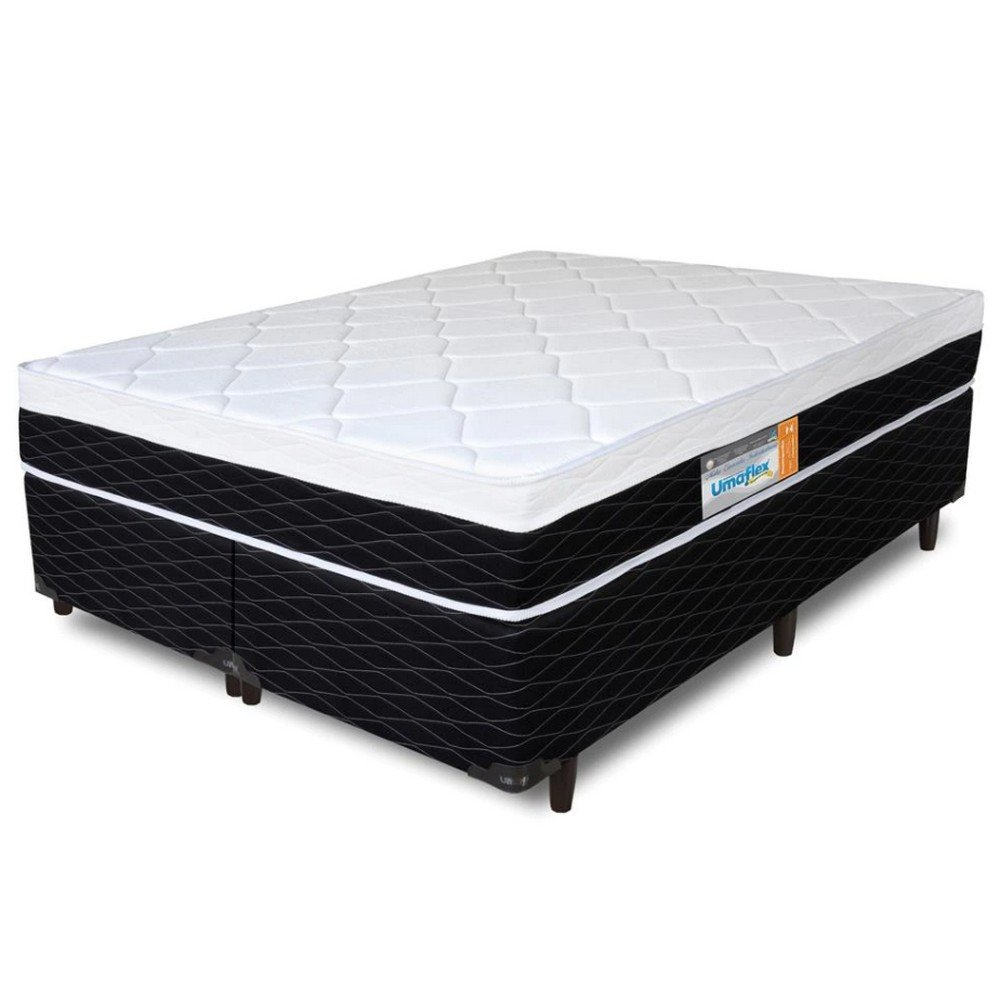 Cama Box Queen Size Umaflex + Colchão Queen Size Umaflex Fascinium com Molas Ensacadas ...