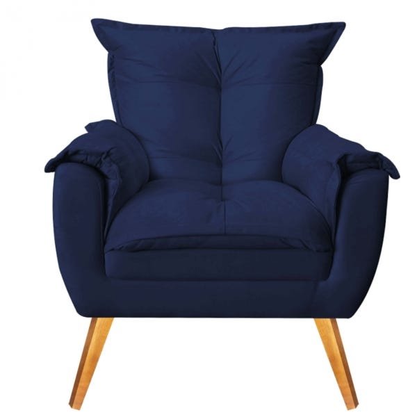 Kit 2 Poltronas de Amamentação com Puff Decorativo Paris Suede Azul ...