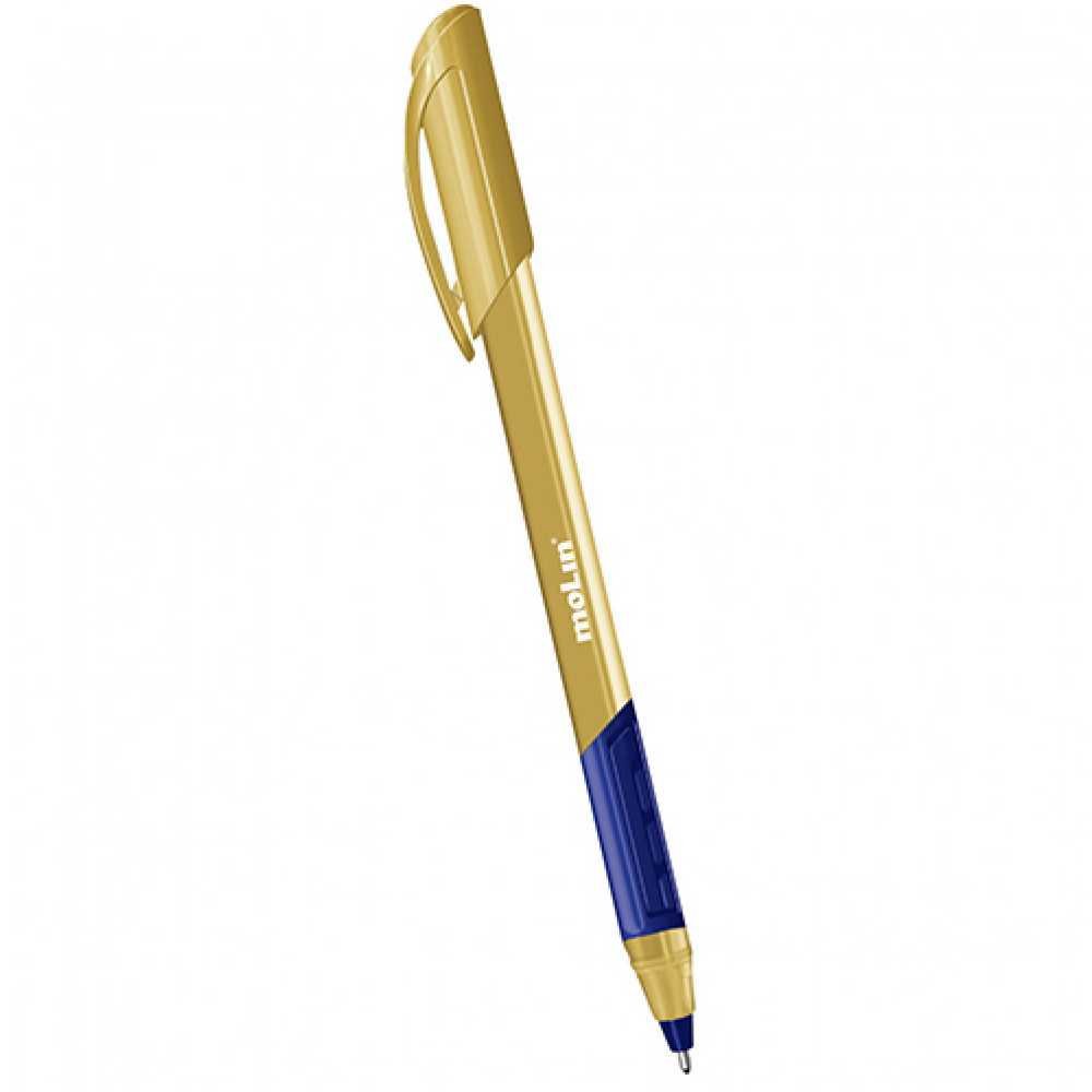 CANETA 1.0 TRION GRIP GOLD AZUL MOLIN | MadeiraMadeira