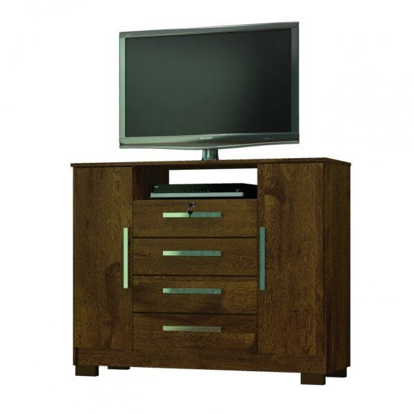 Cômoda Rack 2 Portas 4 Gavetas Madri Incorplac | MadeiraMadeira