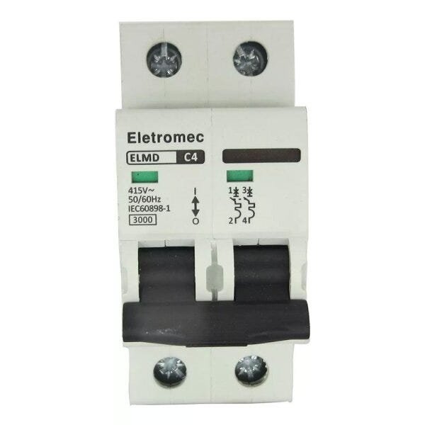 Disjuntor 4a Amperes Bipolar Curva C - Eletromec | MadeiraMadeira