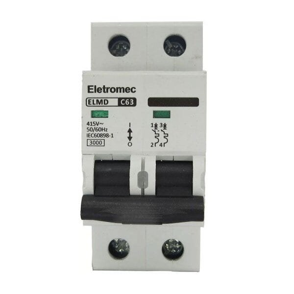 Disjuntor 63a Amperes Bipolar Curva C Eletromec | MadeiraMadeira