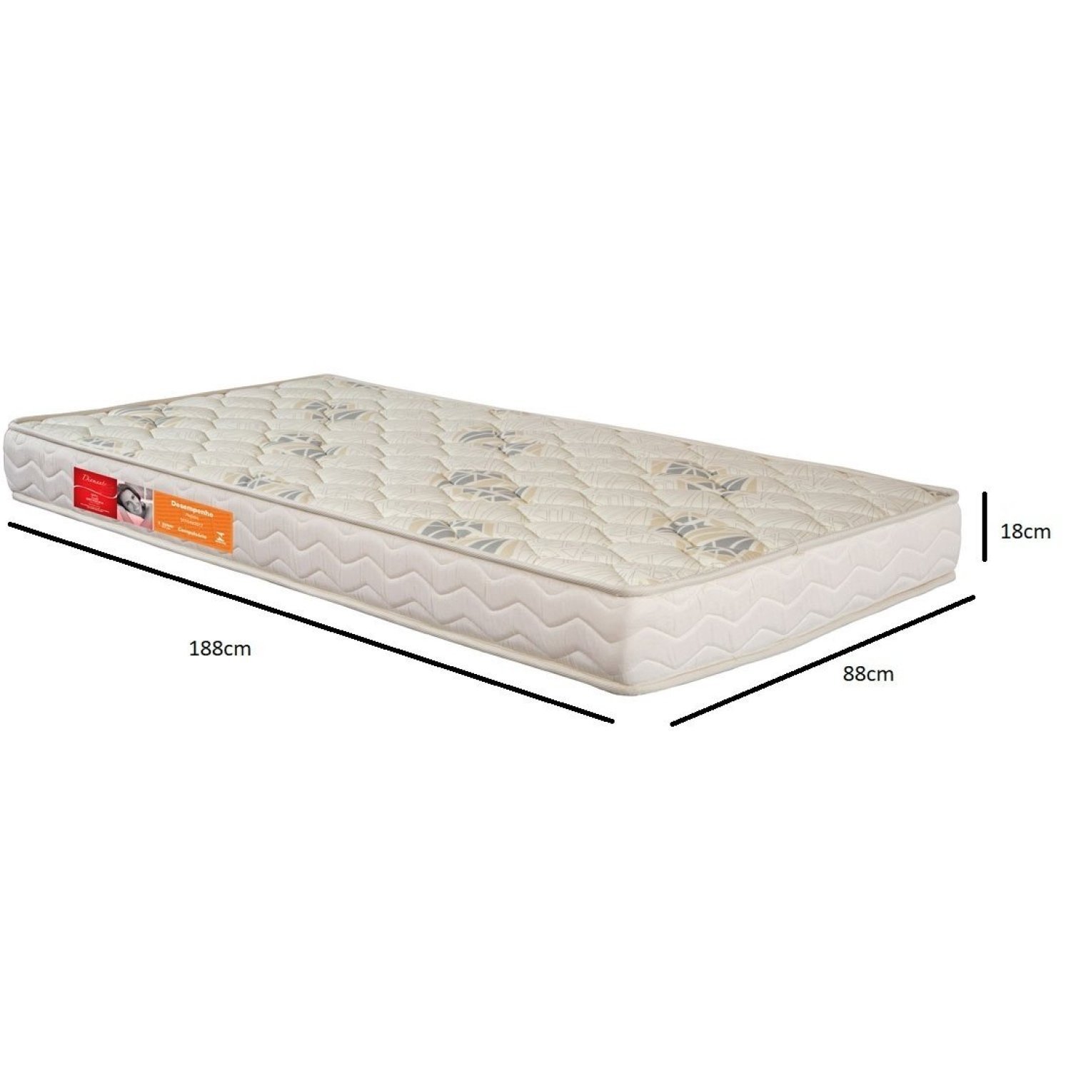 Colchão Solteiro D33 Diamante 88x188x18 | MadeiraMadeira