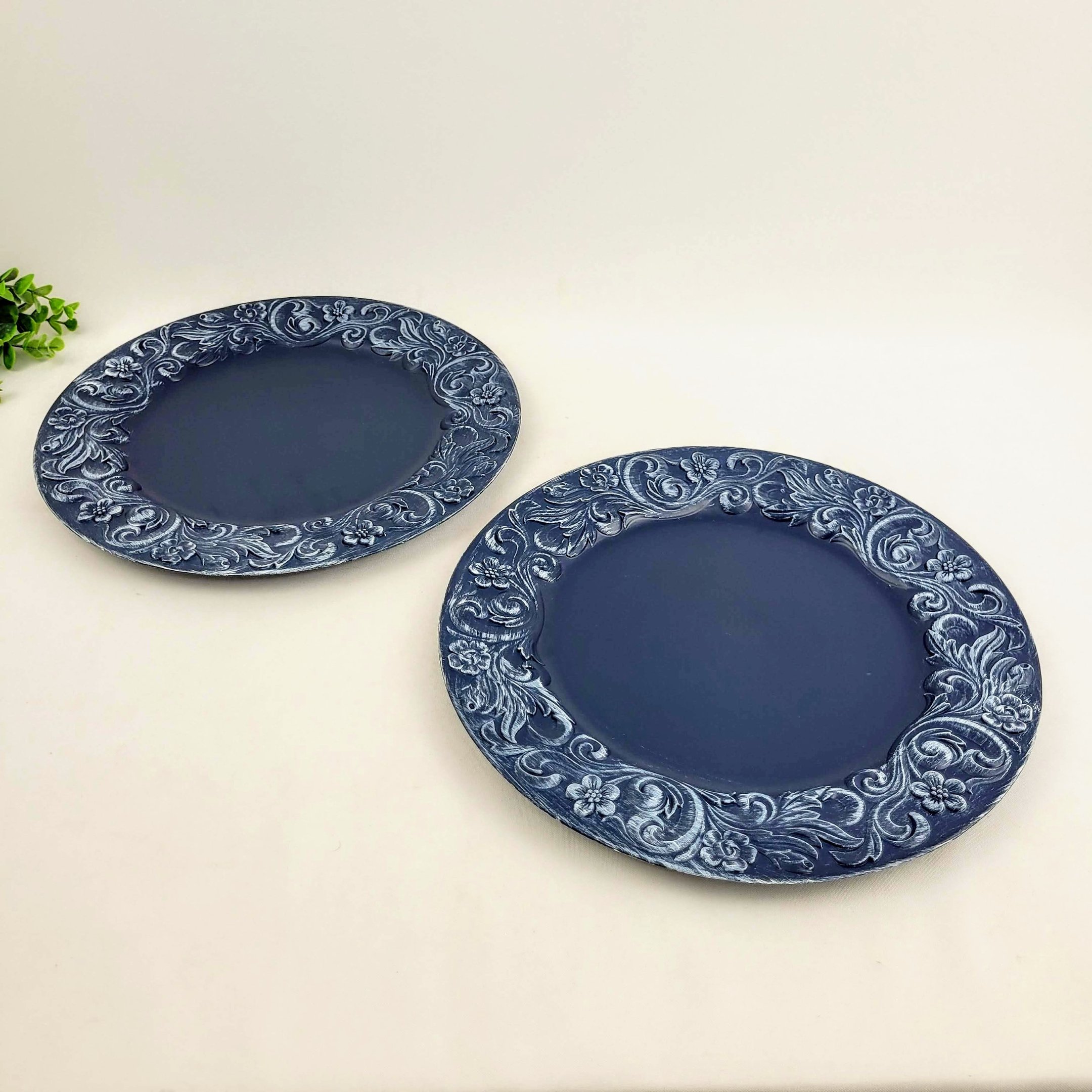 Sousplat Azul Garden 33x2cm Polietileno Mesa Posta 2pc | MadeiraMadeira