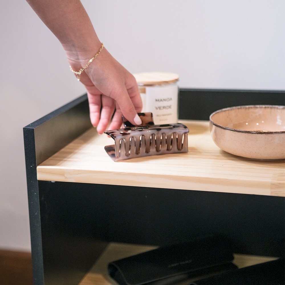 Lateral de Cama Monobloco Preto - Tatek | MadeiraMadeira