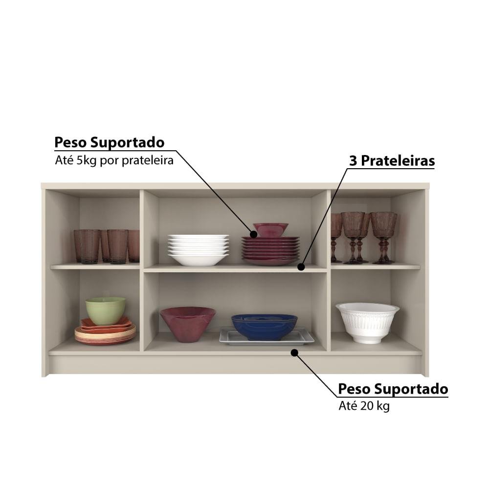 Buffet Lia 4 Portas MDF - Off White | MadeiraMadeira