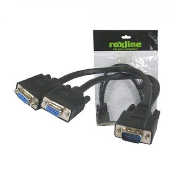 Cabo Y VGA SVGA RGB 1 Macho X 2 Fêmeas 30cm 1pc X 2 monitores - Roxline ...