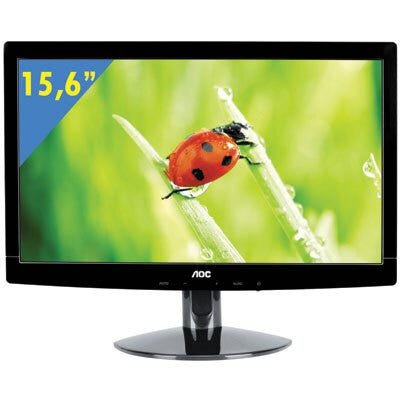 Monitor LED E1621Swb 15.6´ Widescreen Black Piano Bivolt - Aoc | MadeiraMadeira