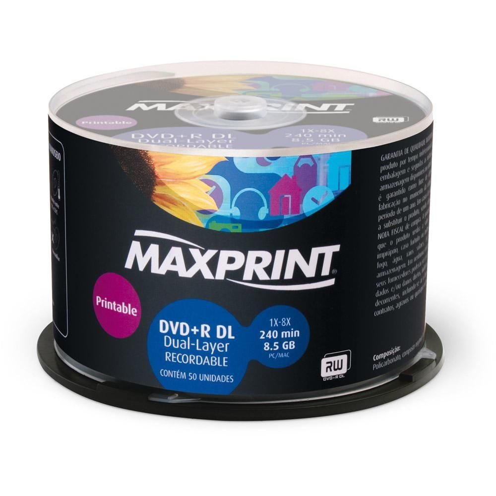 Dvd Dual Layer Printable 50608-5 Maxprint | MadeiraMadeira