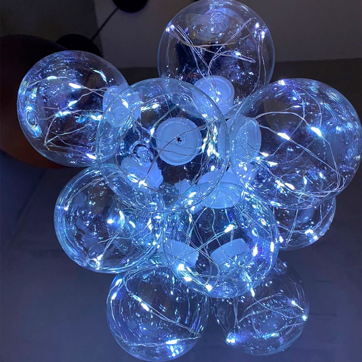 Varal Led 10 Lampadas Bola Incandescentes Fio de Fada:azul | MadeiraMadeira