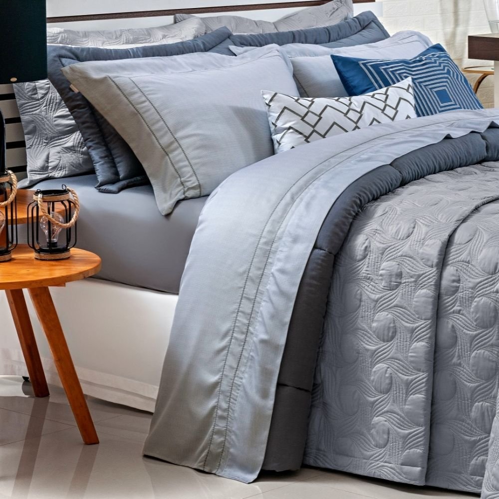 JOGO DE CAMA TRULLI PERCAL 400 FIOS FIBRA DE BAMBU - 4 PEÇAS - KING ...