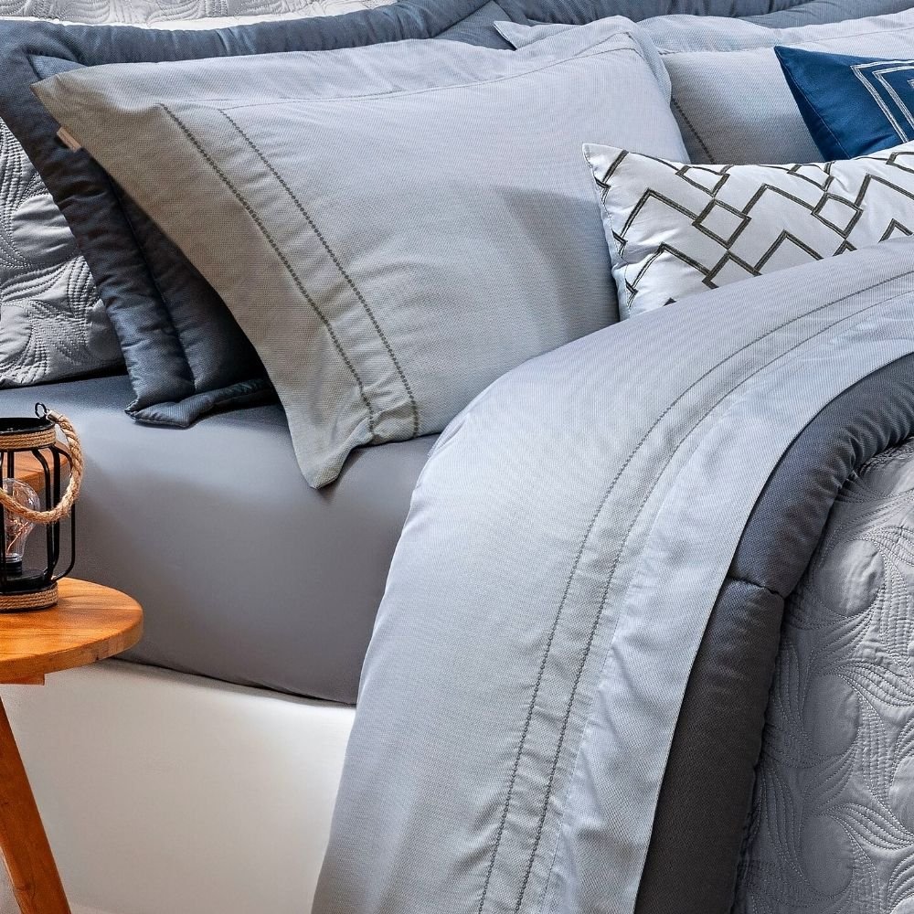 JOGO DE CAMA TRULLI PERCAL 400 FIOS FIBRA DE BAMBU - 4 PEÇAS - KING ...