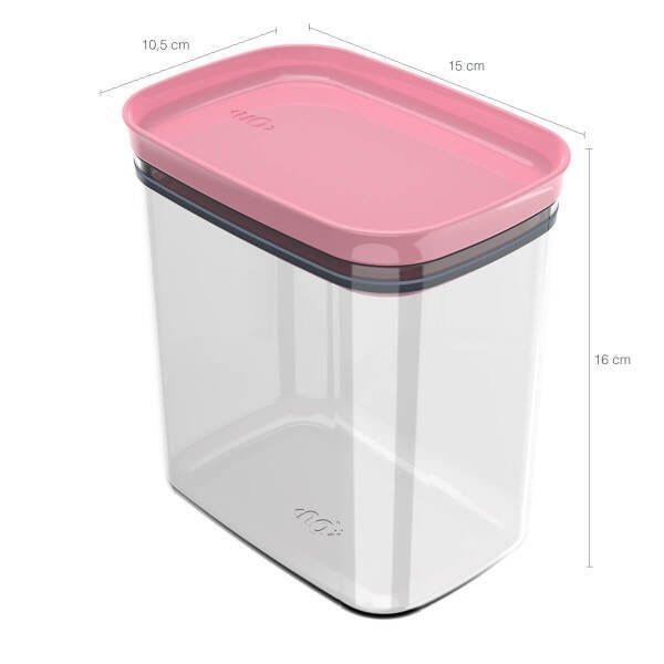 Pote Hermético Médio Retangular com Tampa 1,5 Litros Porta Mantimentos ...