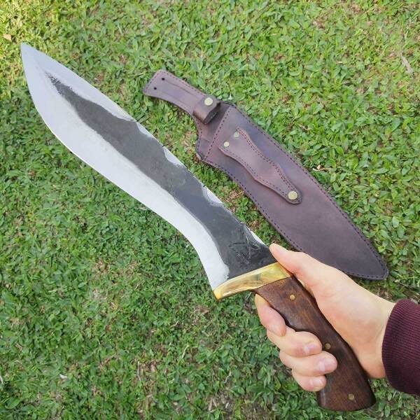 Faca Bushcraft Kukri Machete Zanline Artesanal 12' Facão Bruto Mateiro ...