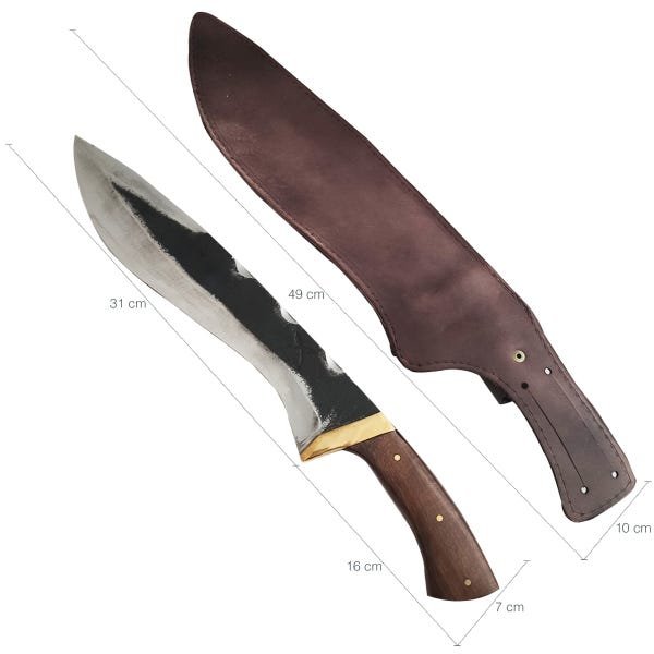 Faca Bushcraft Kukri Machete Zanline Artesanal 12' Facão Bruto Mateiro ...