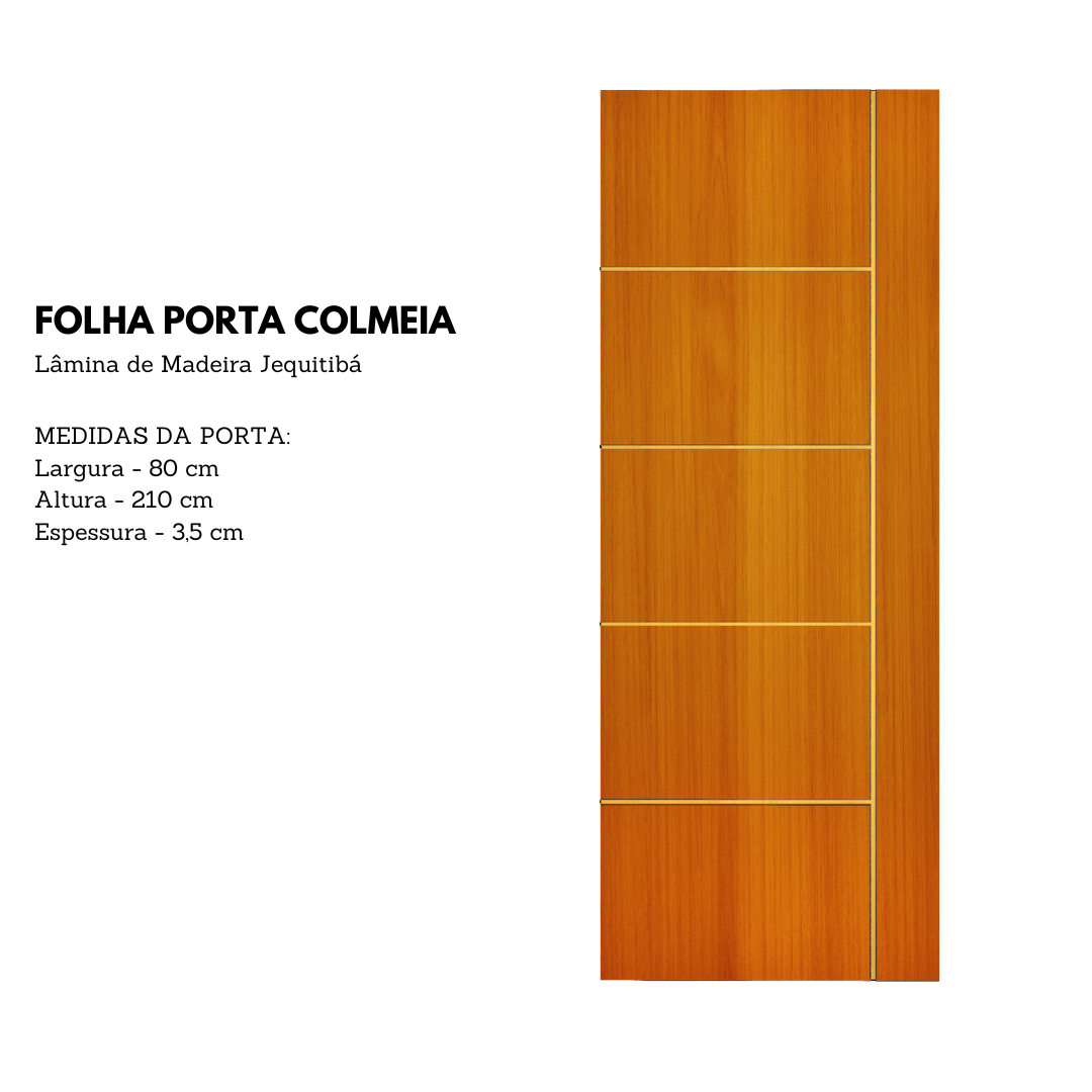 Kit Porta Madeira Frisada 4000 - 80x210 + Trilho Correr 1,60 Natural ...