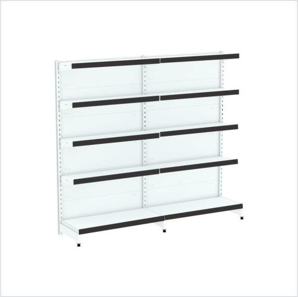 Kit com 2 Gondola de Parede 1 Inicial 1 Cont 1,96x92 40/30 Flex 40 ...