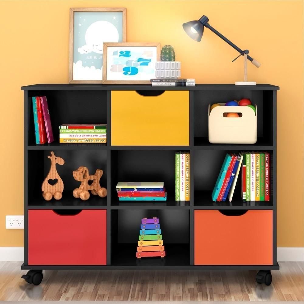 Nicho Organizador com Rodízios Preto (1478.37) + Kit 3 Gavetas ...