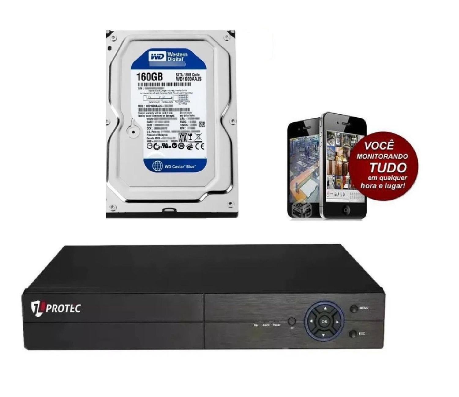 Dvr Gravador 4 Canais Full Hd + Hd 160gb | MadeiraMadeira