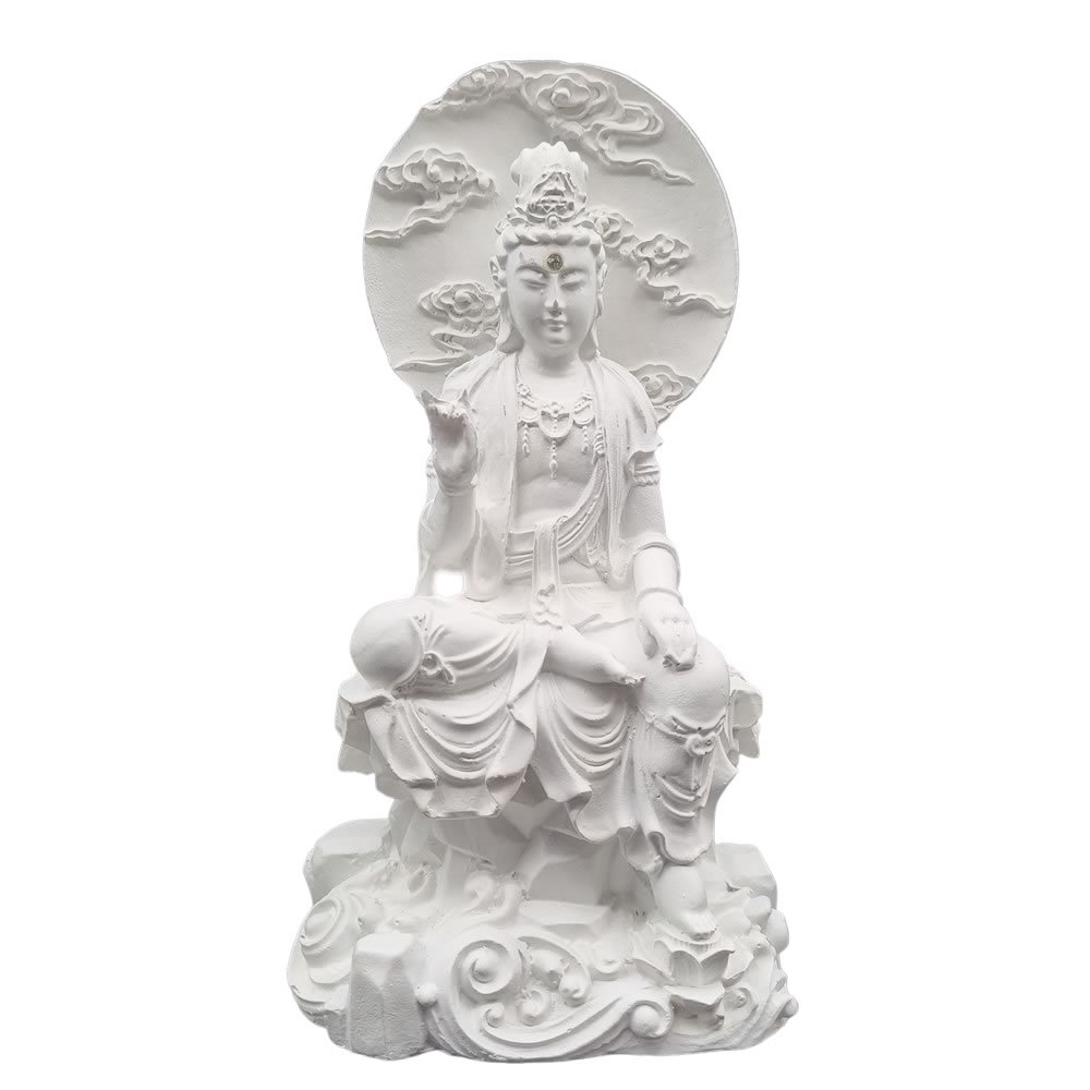 Estátua Deusa Kuan Yin Sobre o Mar e o Sol (22cm) | MadeiraMadeira