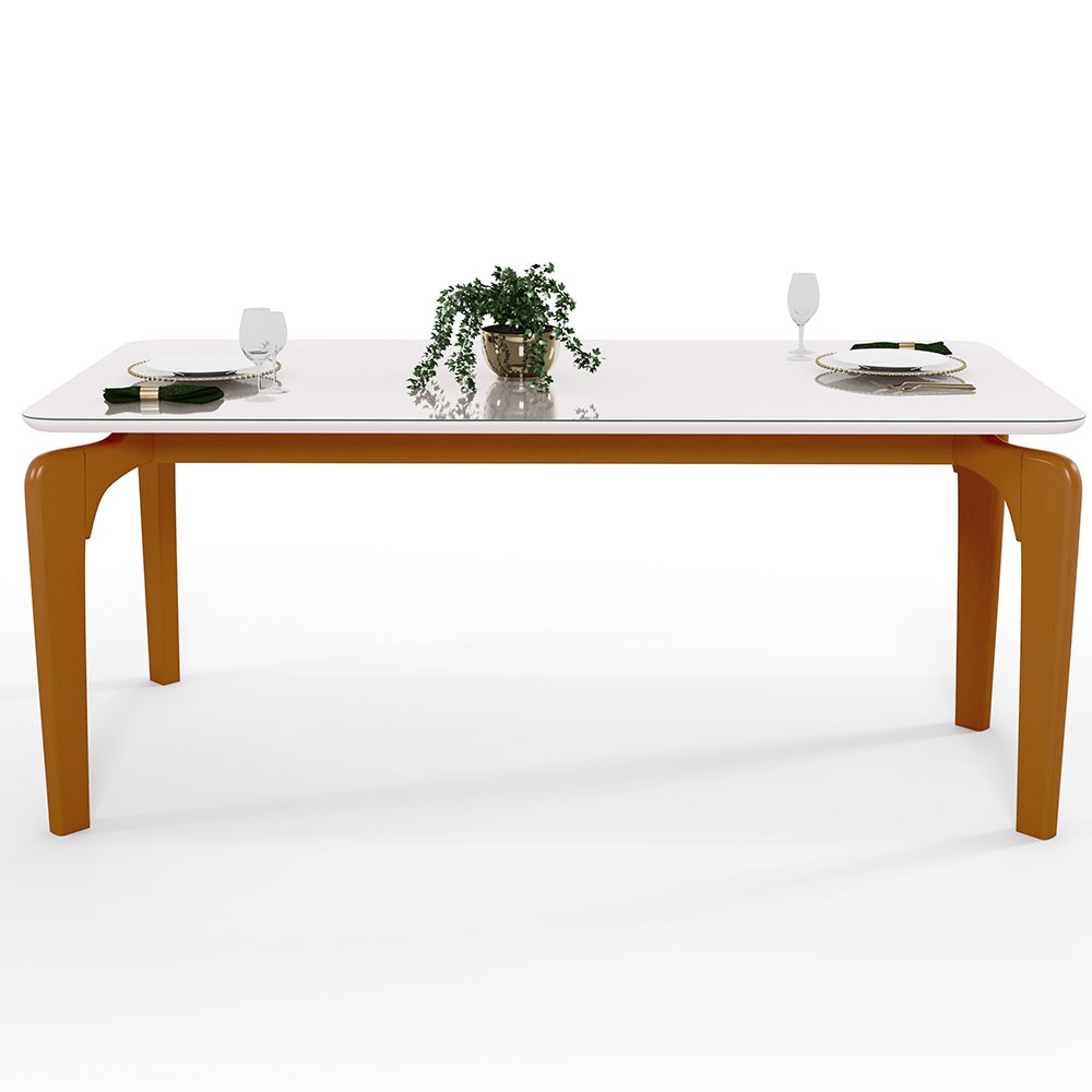 Mesa De Jantar 6 Lugares Retangular Capri 160cm Tampo De Vidro B05 Off ...