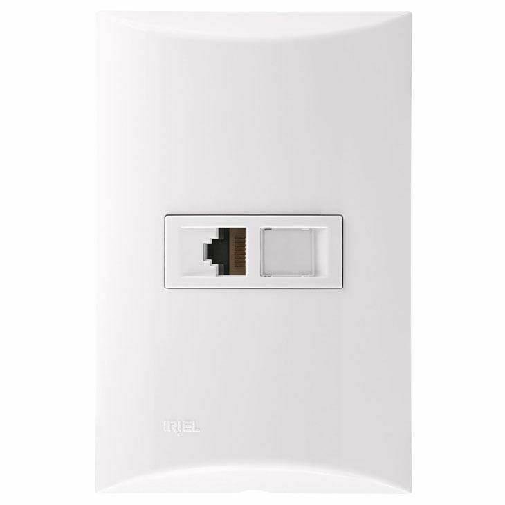 Tomada de Rede RJ45 Branca 551391 Brava - Iriel | MadeiraMadeira