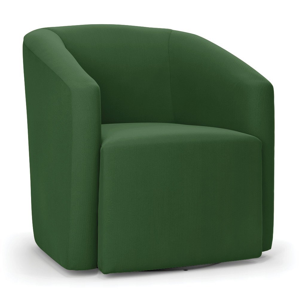 Poltrona Stella Max Suede Verde Base Giratória - D'Rossi | MadeiraMadeira