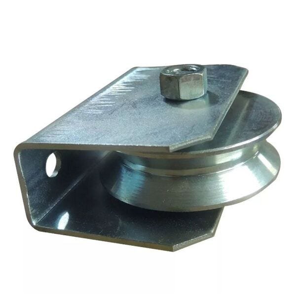 2 Roldana Aço Portão Correr 2 Polegadas Canal V C/Caixa | MadeiraMadeira