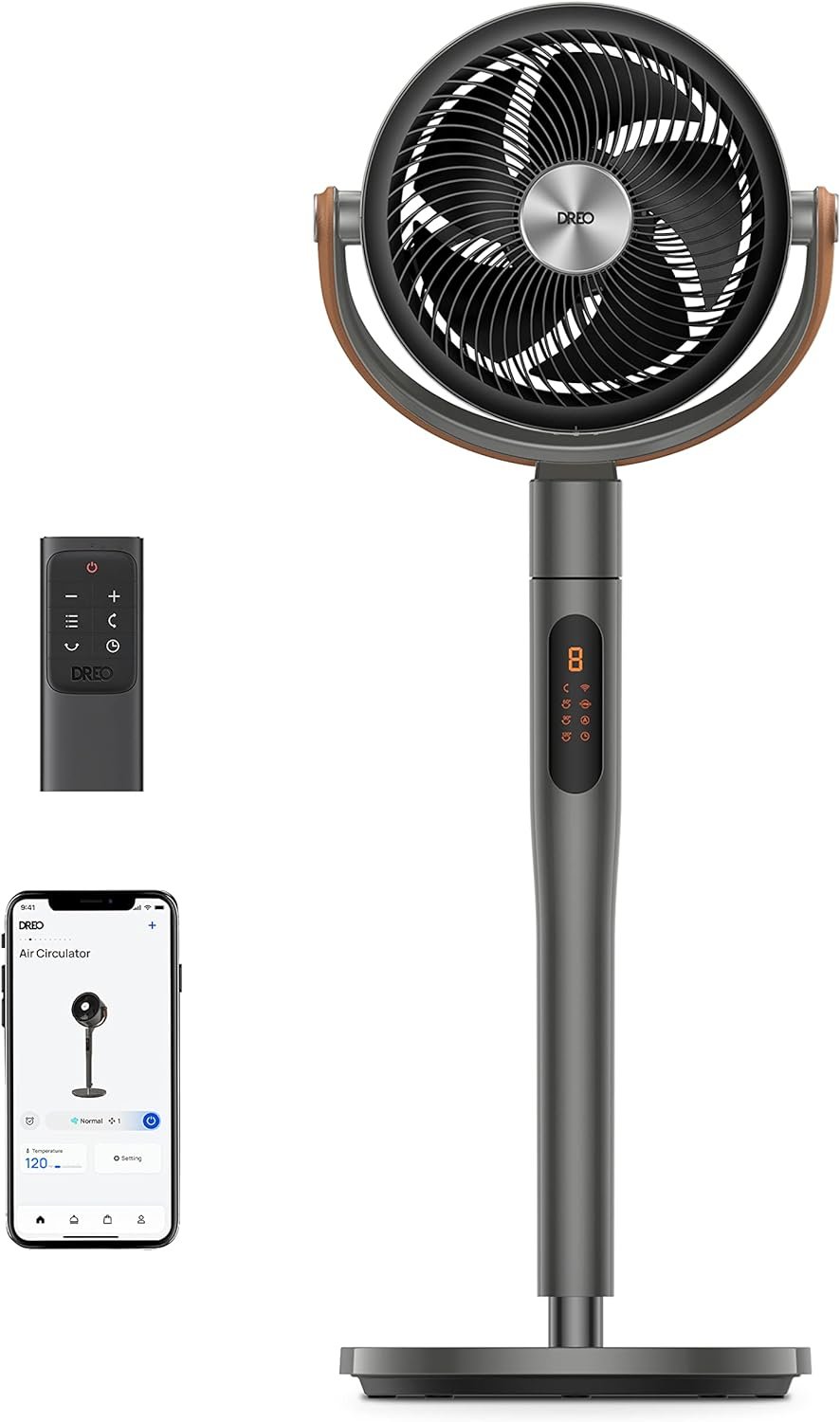 Dreo Ventilador Smart Wifi Voz 8 Velocidades Silencioso Madeiramadeira
