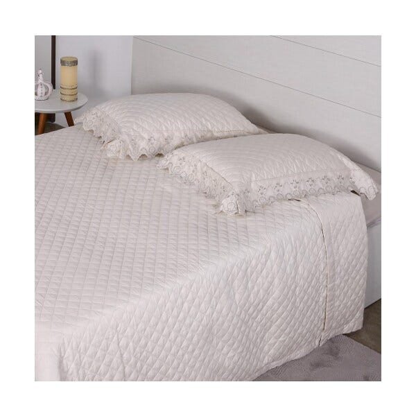 Kit Enxoval 300 Fios Casal C/Cobre Leito Bordado Inglês 7 Peças Style ...