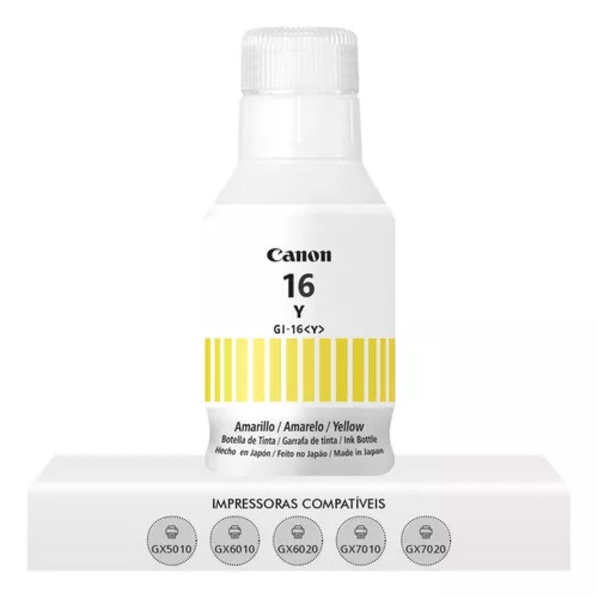 Tinta Canon Gi-16c Gi16c Amarelo|mega Tank Gx6010 Gx7010 Gx5010 | Original 132ml | MadeiraMadeira