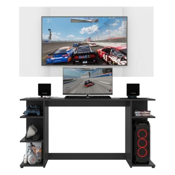 Mesa Gamer com Painel e Suporte Tv 55 Polegadas Guilda Multimóveis ...