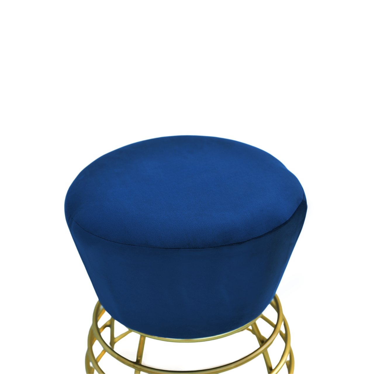 Puff em Veludo Coleção Design Sofisticado Azul | MadeiraMadeira