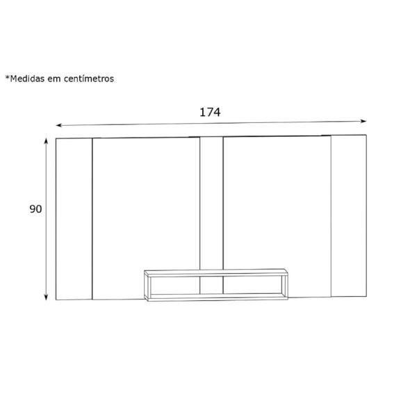 Painel Pa02 para TV até 60 Polegadas Crm Off White/Madeirado ...
