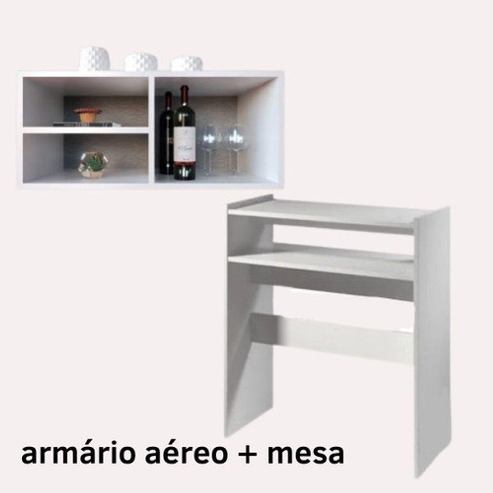 Mesa + Armário Aéreo Para Organização Bonito | MadeiraMadeira