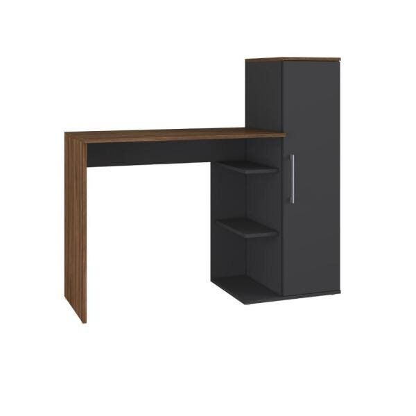 Escrivaninha Est021 1 Porta Crm Preto/Madeirado | MadeiraMadeira