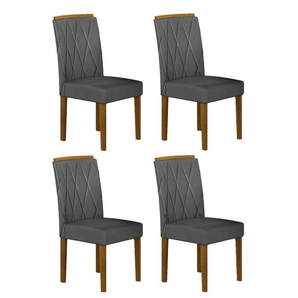 Kit 04 Cadeiras Sala de Jantar Mdf Freijó,chumbo | MadeiraMadeira